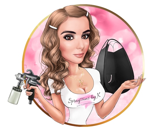 Spray Tan Logo Custom Cartoon for Your Business Logo Spray | Etsy