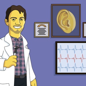 Audiologist Gift - Custom Portrait From Photo as Yellow Cartoon ...
