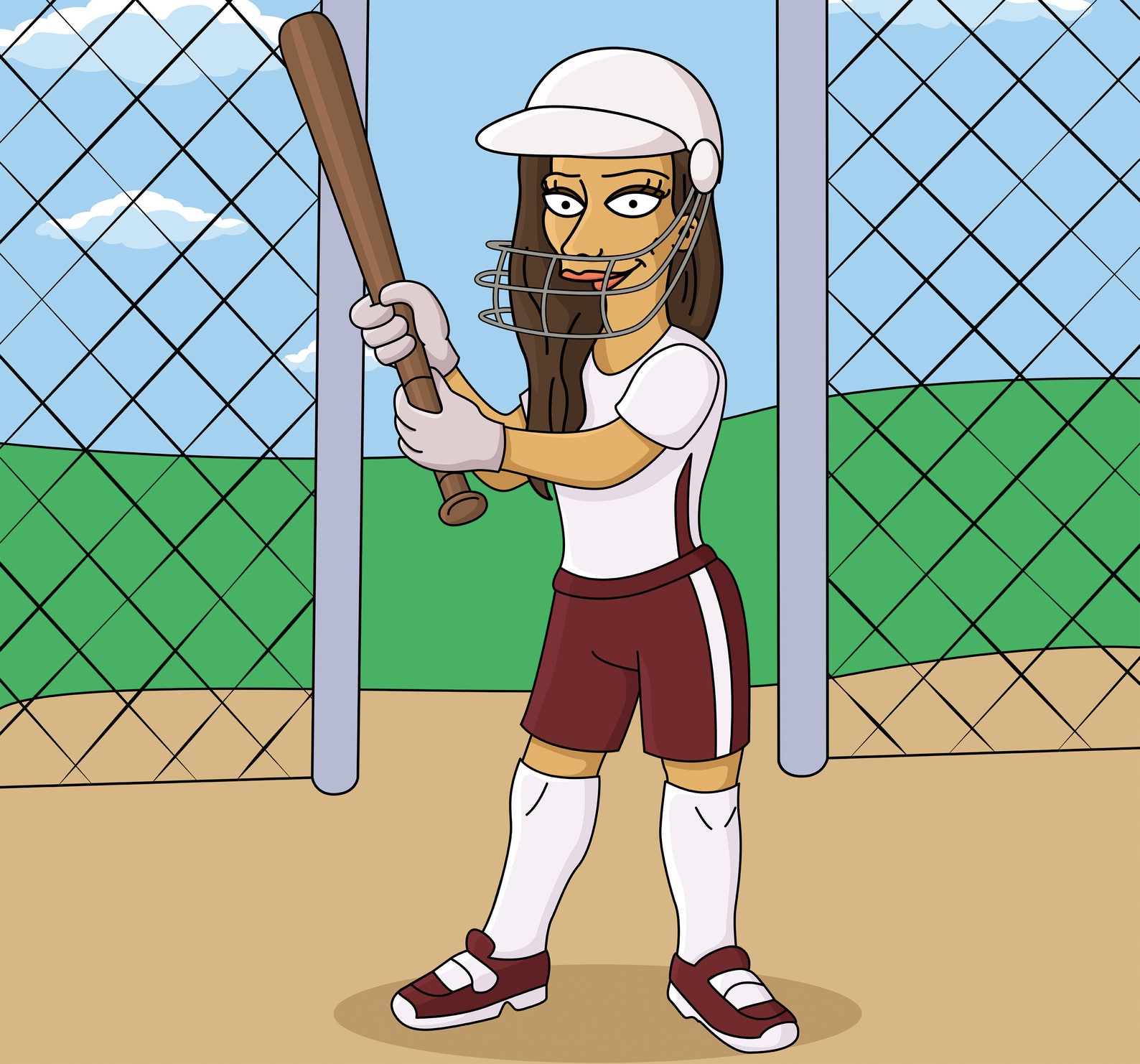 Softball Player Gift Custom Cartoon Portrait / Softball - Etsy