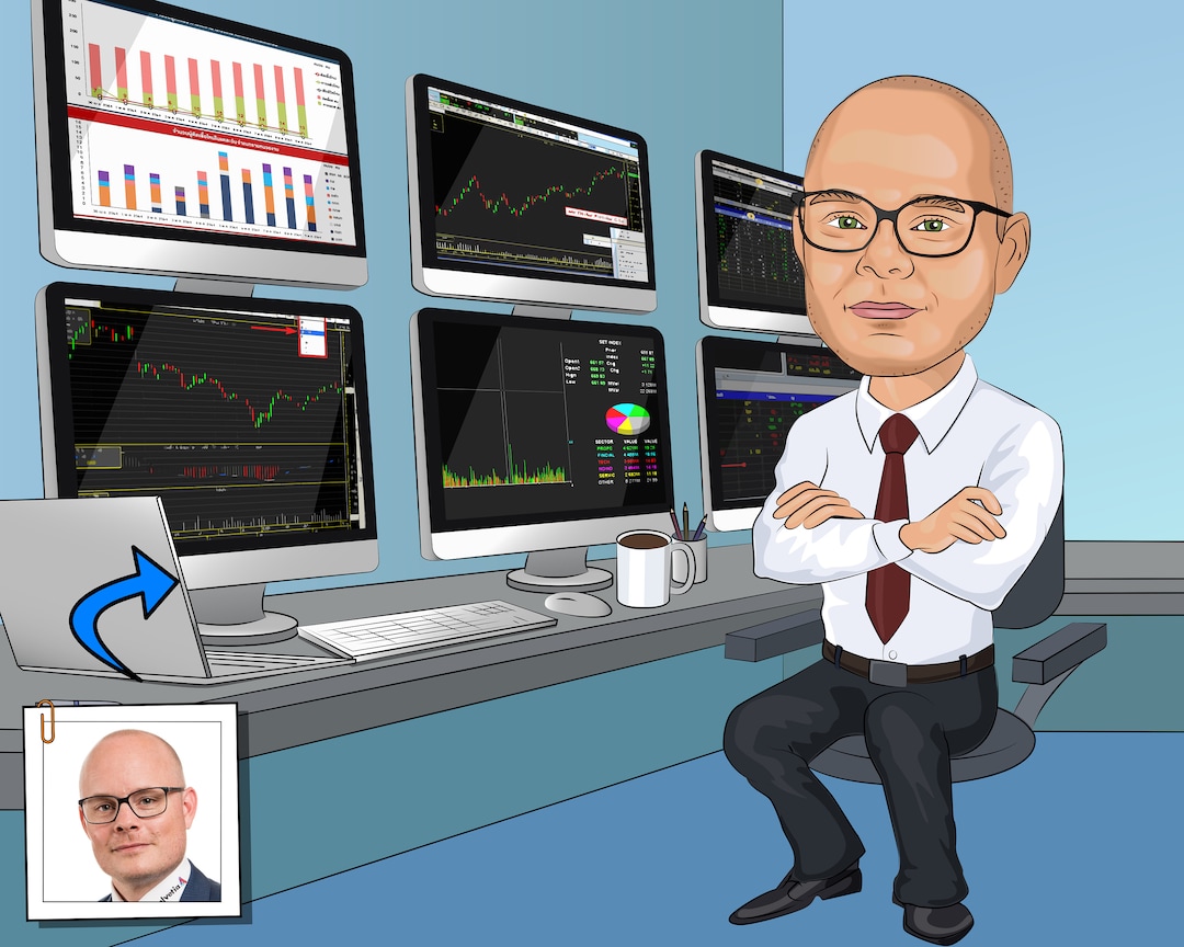 Stock Trader Gift - Custom Caricature From Photo, Day Trader Gift ...