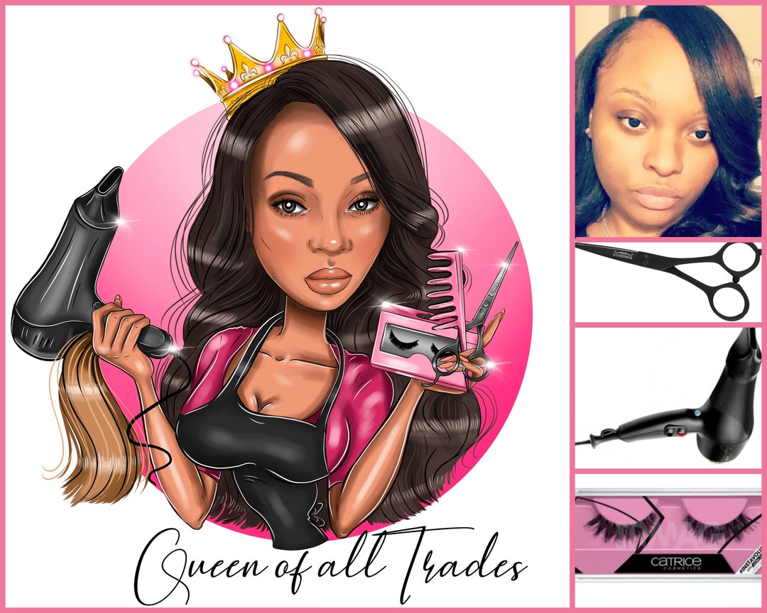 Hairdresser Logo Design - Custom Cartoon Portrait Logo for Your ...