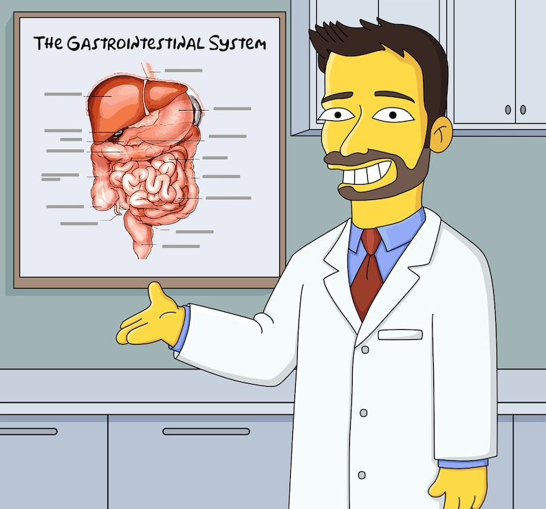Gastroenterologist Gift Custom Cartoon Portrait / | Etsy