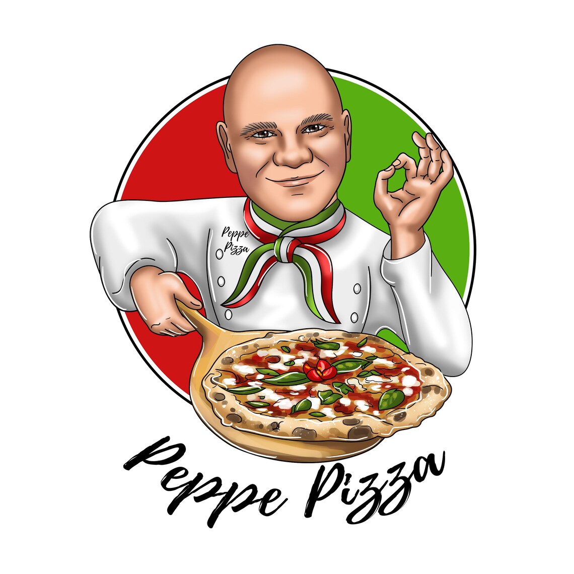 Pizza Logo - Custom Cartoon Logo for Your Business, Pizza Chef - Etsy ...