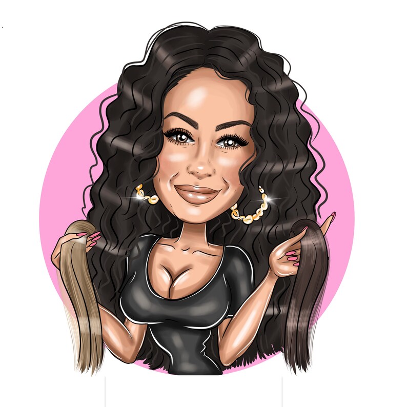 Hair Bundles Logo Design - Custom Cartoon Portrait for Your Business ...