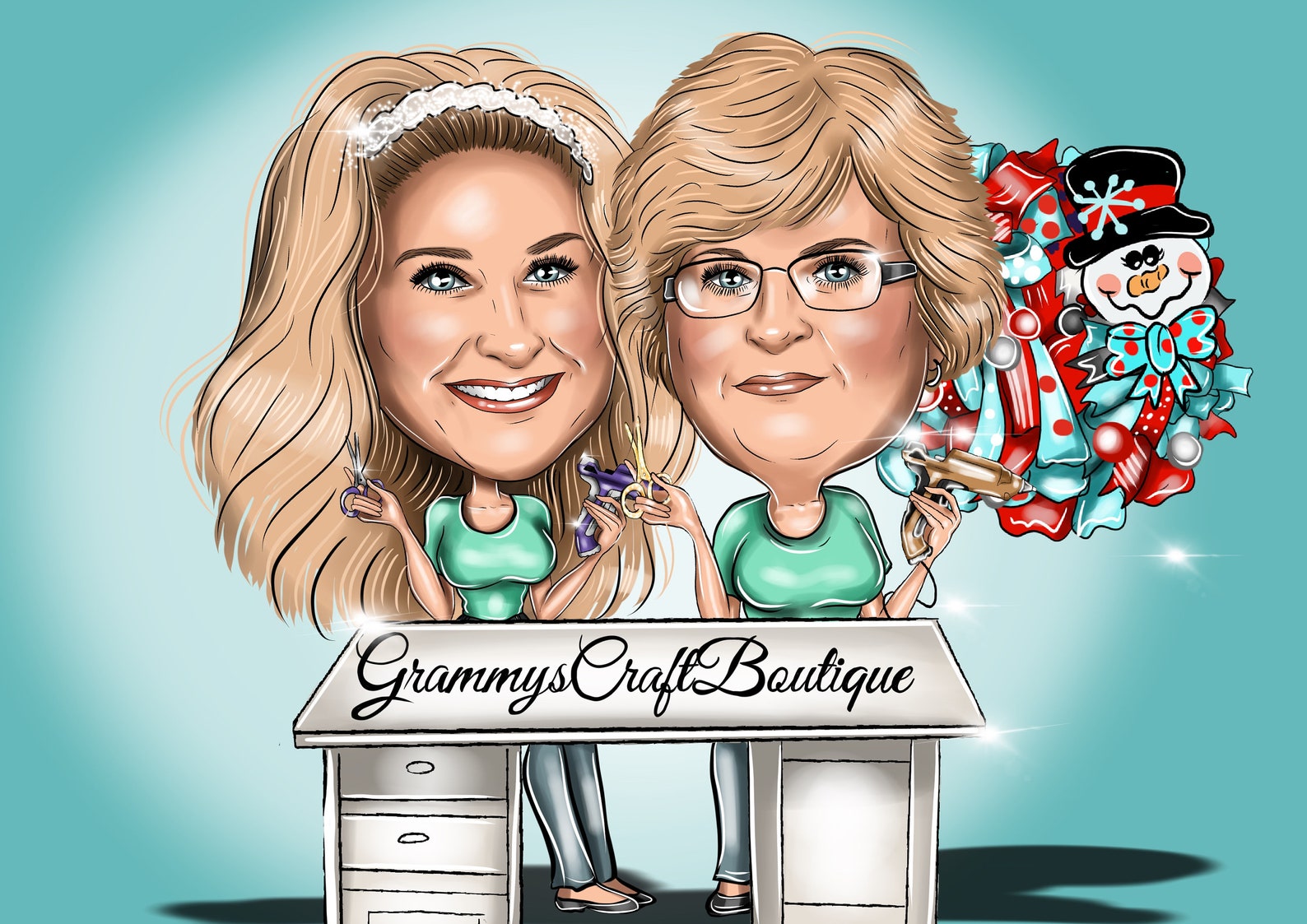 Craft Logo Design Custom Cartoon Portrait for Your Business - Etsy