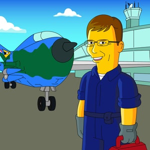 Aerospace Engineer Gift - Custom Portrait as Yellow Cartoon Character ...