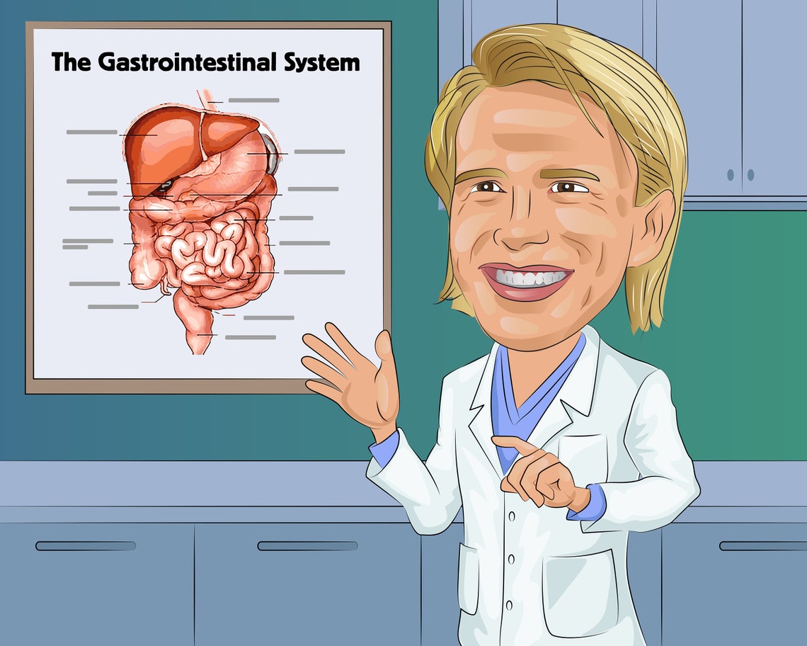 Gastroenterologist Gift Custom Caricature Portrait From Your - Etsy UK