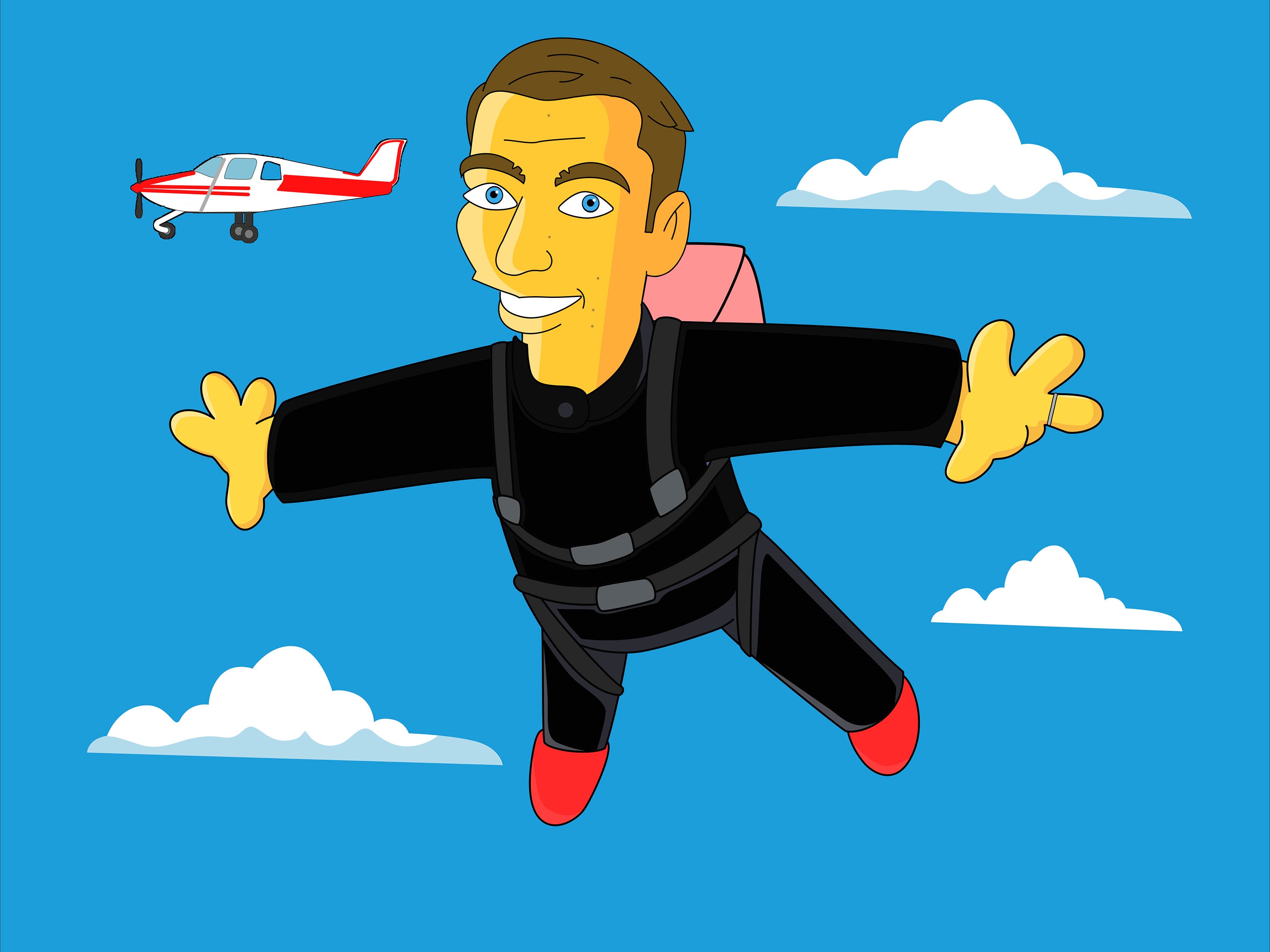 Skydiving Animated Clipart Excited