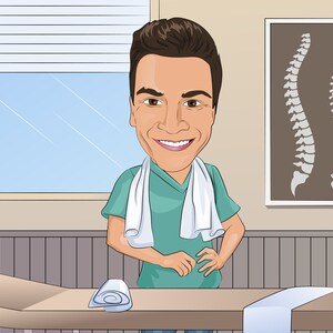 Osteopath Gift Custom Caricature Portrait From Your Photo ...