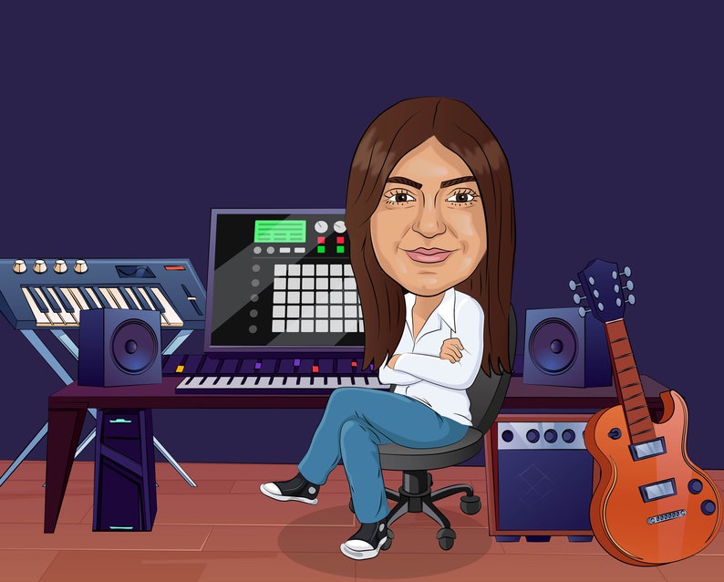 Songwriter Gift - Custom Caricature From Photo, Song Writing, Song ...