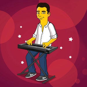 Keyboard Player Gift - Portrait as Cartoon Character / Keyboardist Gift ...