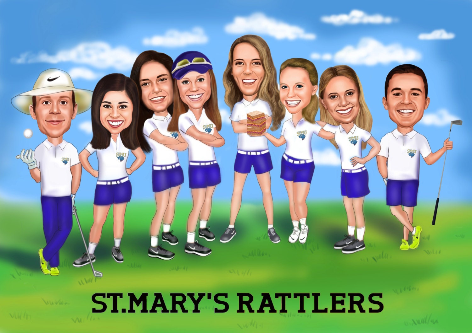 Custom GROUP Caricature / Caricature Friends / Group Cartoon / Business ...