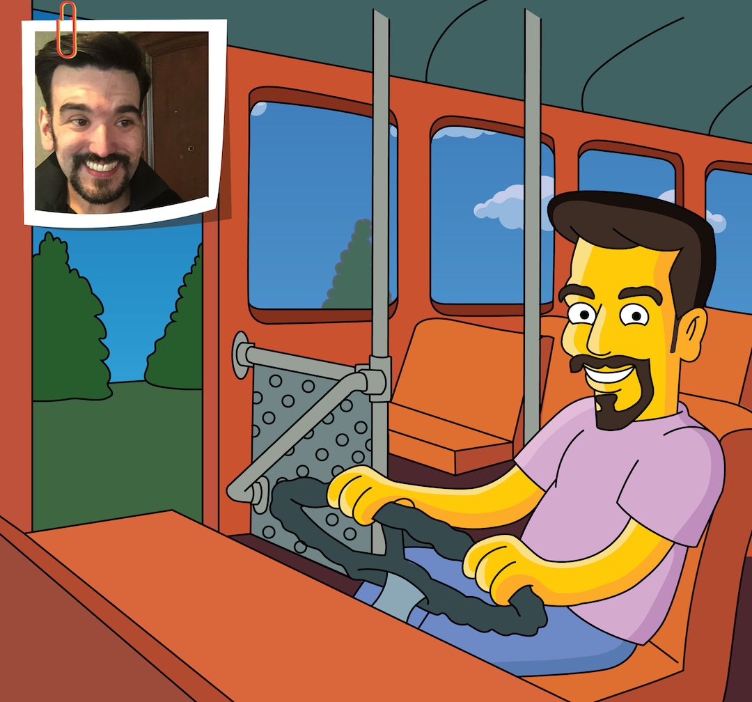 Bus Driver Gift - Custom Portrait From Photo as Yellow Cartoon ...