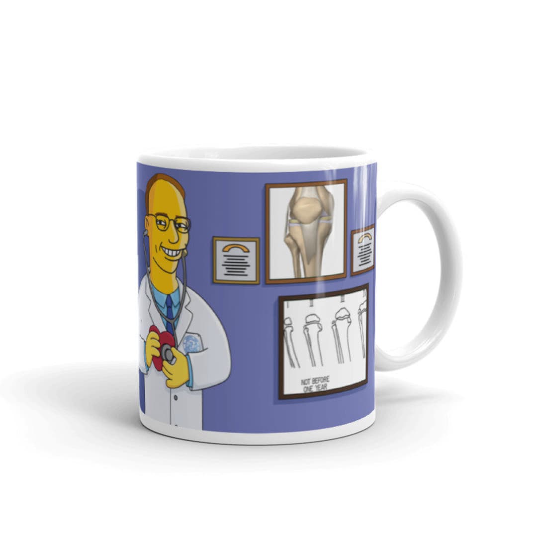 Orthopedic Surgeon Custom Portrait Mug With Yellow Cartoon Character ...