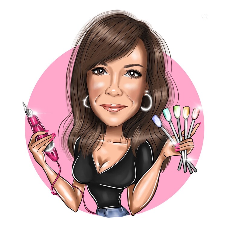 Nail Technician Logo Design - Custom Cartoon Portrait for Your Business ...