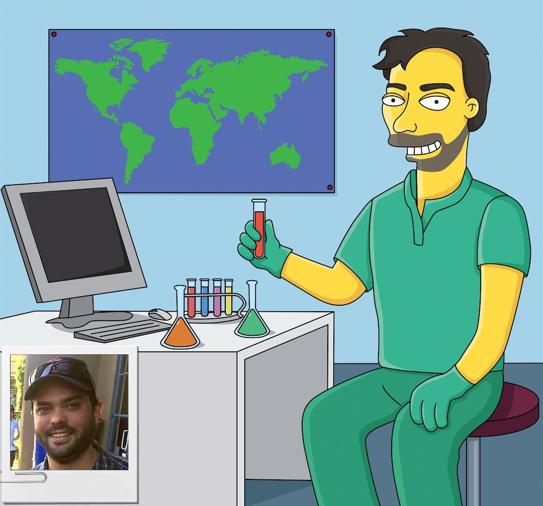 Epidemiologist Gift Custom Portrait as Yellow Cartoon - Etsy