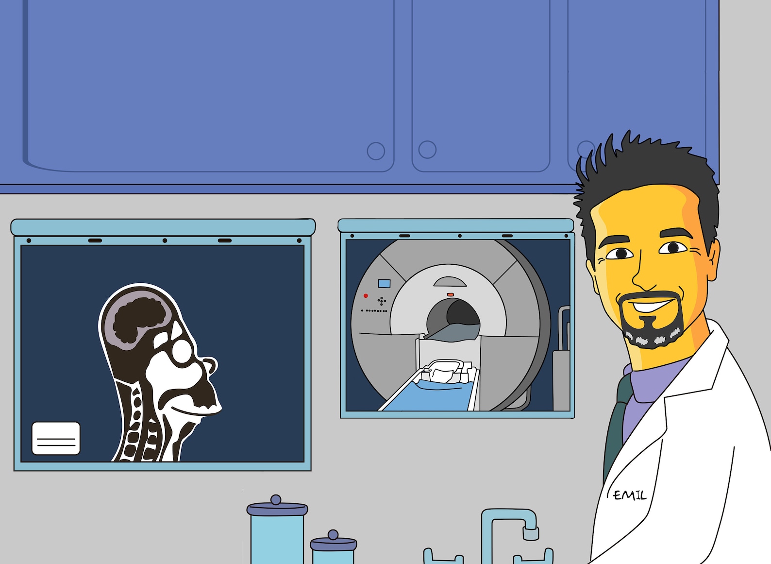 MRI Tech Gift Custom Portrait as Yellow Character | Etsy