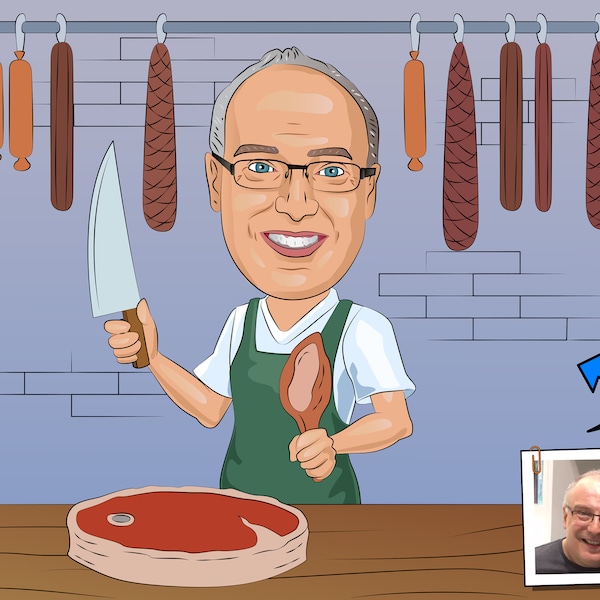 Butcher Drawing - Etsy