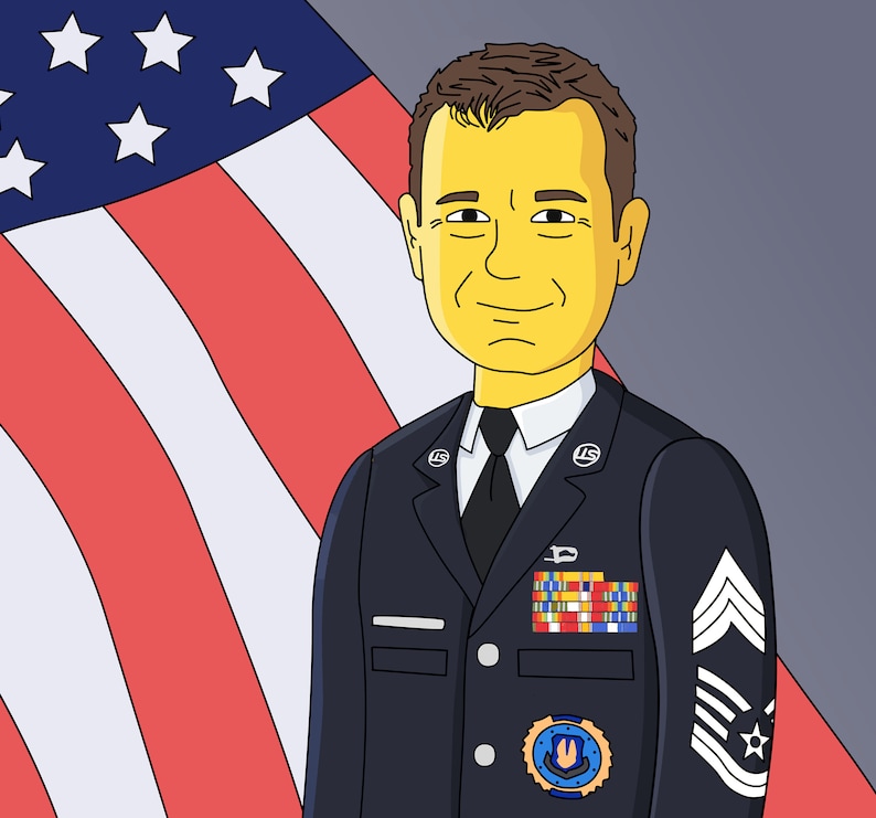 Sergeant Gift Custom Portrait From Photo as Yellow Character - Etsy