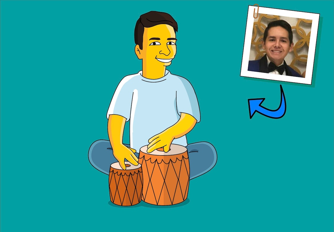 Custom Tabla Player Cartoon Portrait - Unique Musician Gift (digital ...