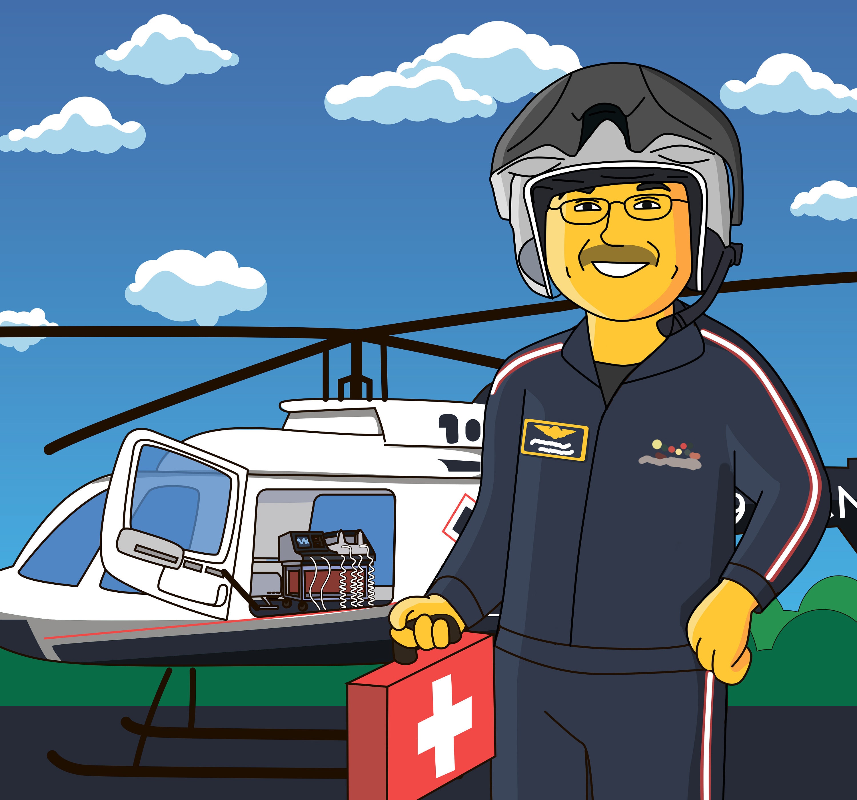 Flight Medic Gift - Custom Portrait From Photo as Yellow Character ...