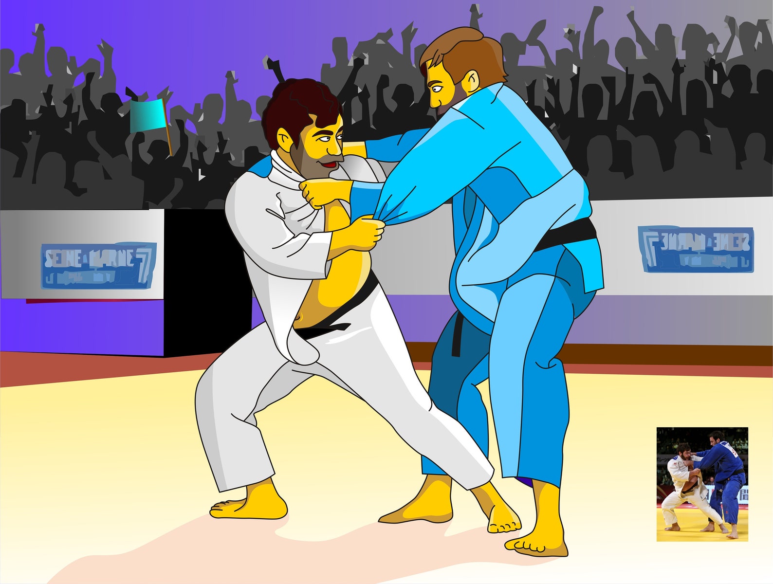 Judo Gift - Custom Portrait as Cartoon Character / Judoist Gift / Judo ...