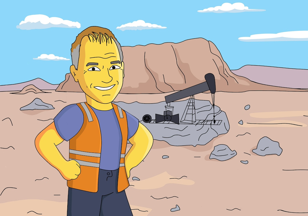 Oilfield Worker Gift - Custom Portrait as Cartoon Character / Oil Rig ...