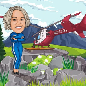 Flight Medic Gift - Custom Caricature Portrait From Your Photo / Flight ...