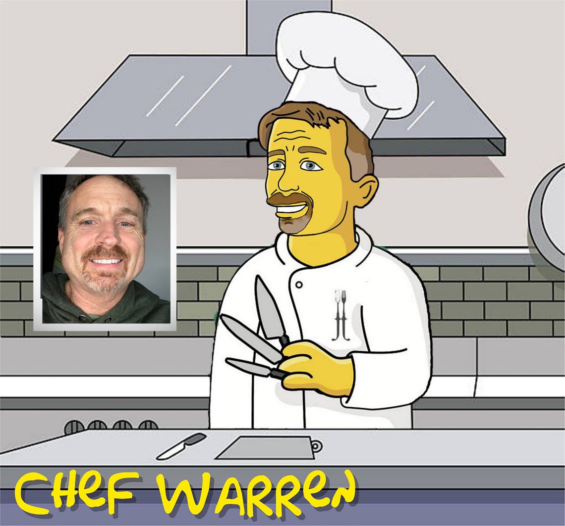 Chef Gift Custom Portrait as Yellow Character / Custom Chef - Etsy
