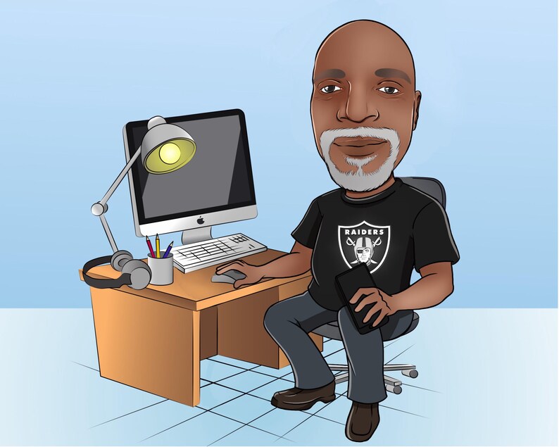 Computer Geek Gift - Custom Caricature Portrait From Your Photo - Etsy