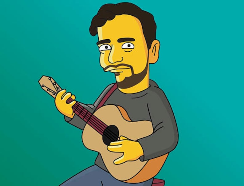 Custom Tabla Player Cartoon Portrait - Unique Musician Gift (digital ...
