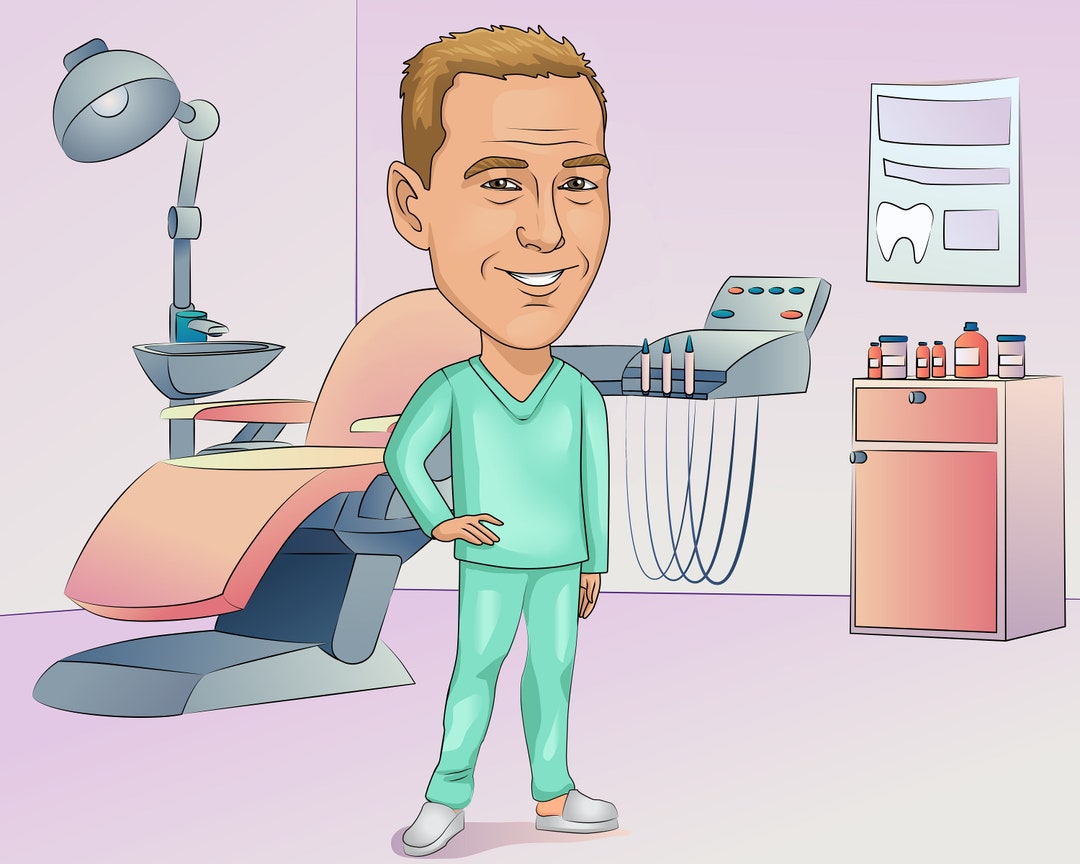 Oral Surgeon Gift - Custom Caricature From Photo, Oral Surgery Gift ...