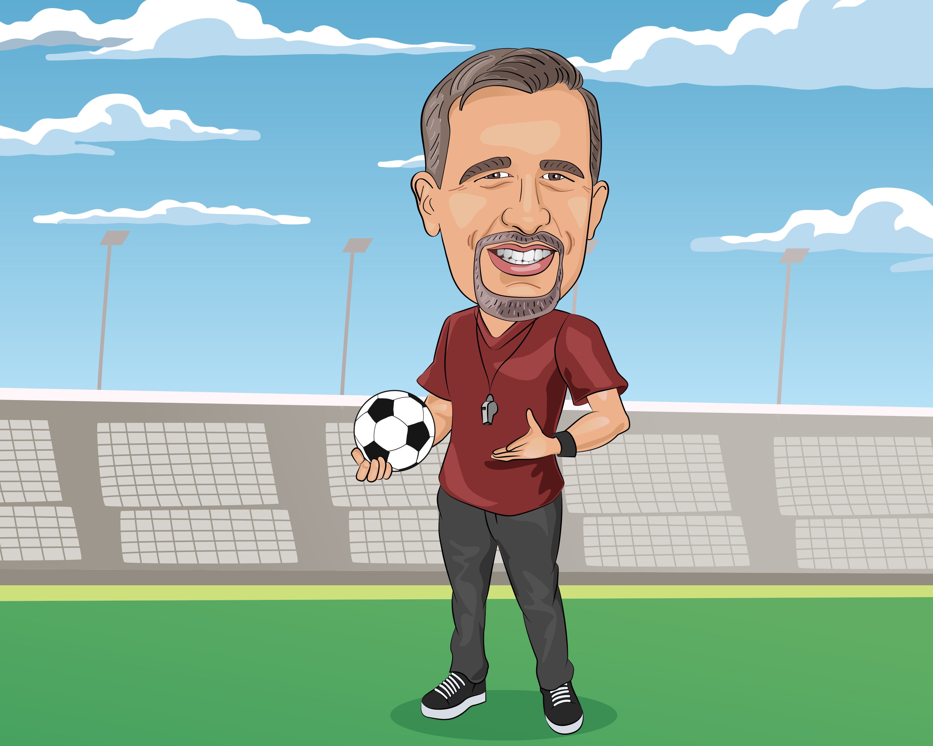 Soccer Coach Gift - Custom Caricature Portrait From Your Photo - Etsy ...