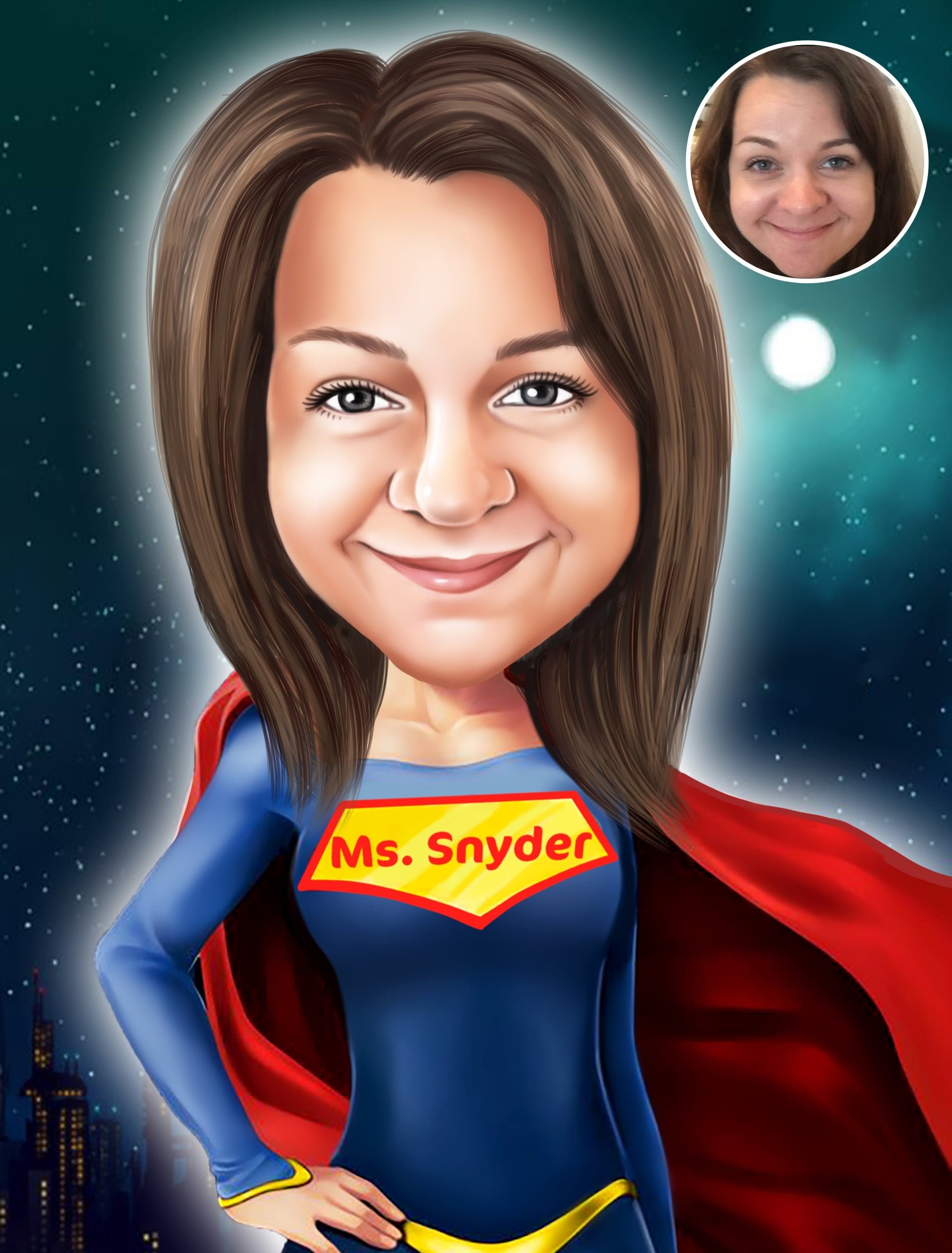 Super Mom Gift Portrait From Your Photo / Super Wife Gift / - Etsy