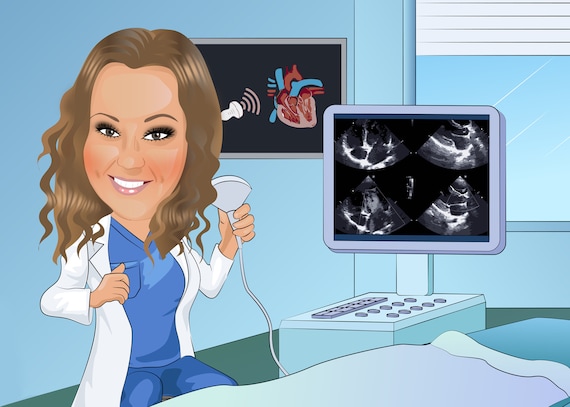 Cardiovascular Tech Gift Custom Caricature Portrait From - Etsy