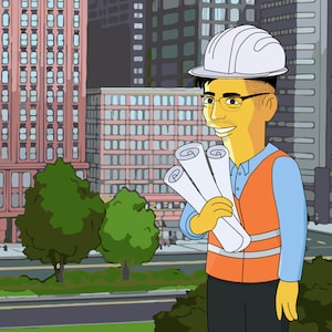 Engineering Student Gift - Custom Portrait as Cartoon Character ...