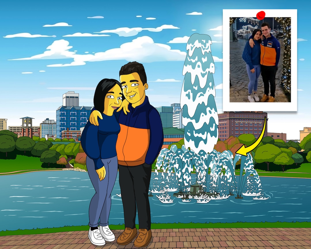Omaha Gift - Custom Yellow Cartoon From Photo, Omaha Art, Omaha Skyline ...