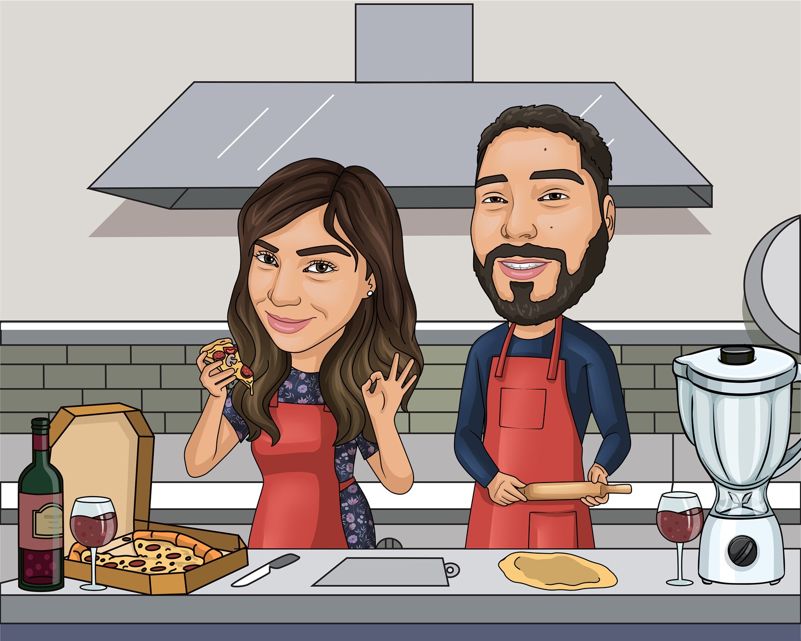 Cook Gift Custom Caricature Portrait From Your Photo / Sous Chef Gift ...