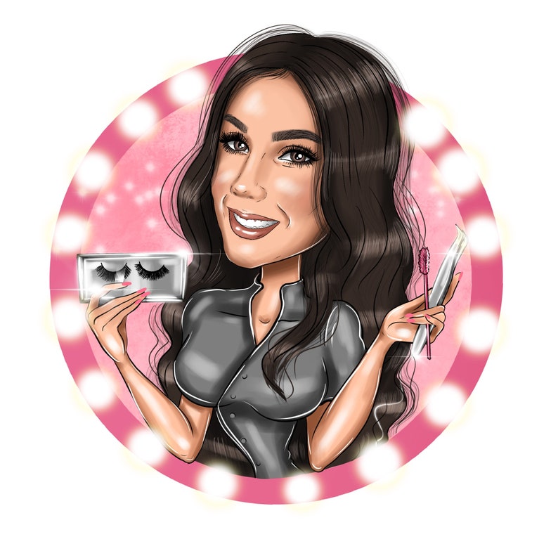 Lash Extension Logo Custom Cartoon Logo for Your Business | Etsy