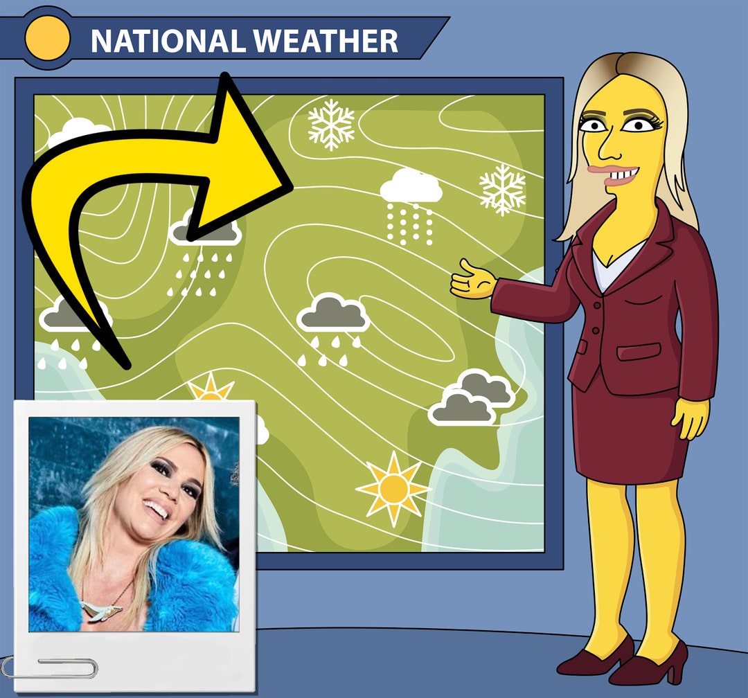 Weather Broadcater Gift - Custom Portrait as Cartoon Character, Weather ...
