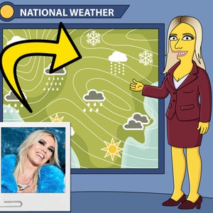 Weather Broadcater Gift - Custom Portrait as Cartoon Character, Weather ...
