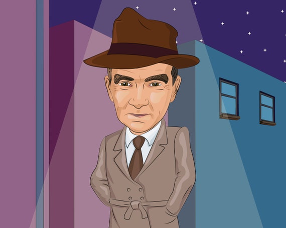 FBI Agent Gift Custom Caricature From Photo Secret Agent | Etsy