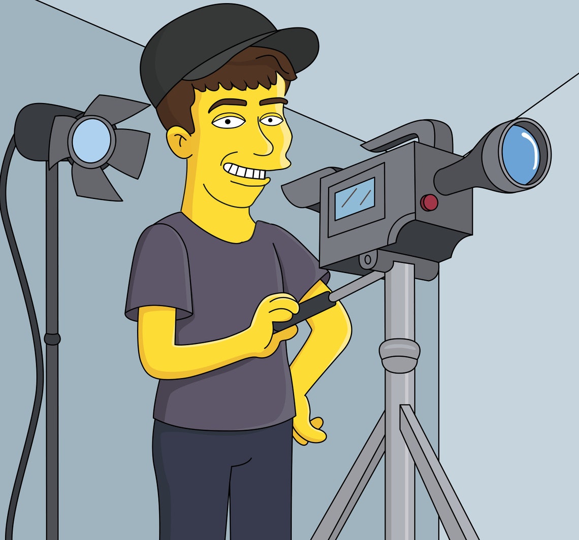 Filmmaker Gift Custom Portrait as Cartoon Character / | Etsy