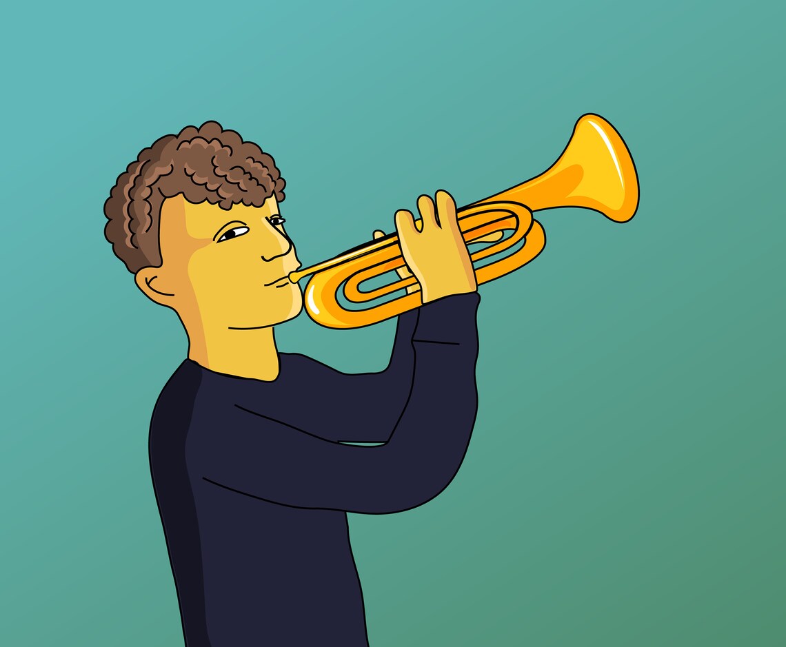 Trumpeter Gift Portrait as Cartoon Character / Cornetist - Etsy
