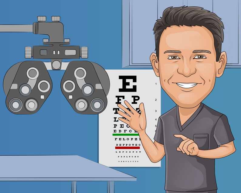 Optometrist Gift Custom Caricature From Photo / Optometry - Etsy