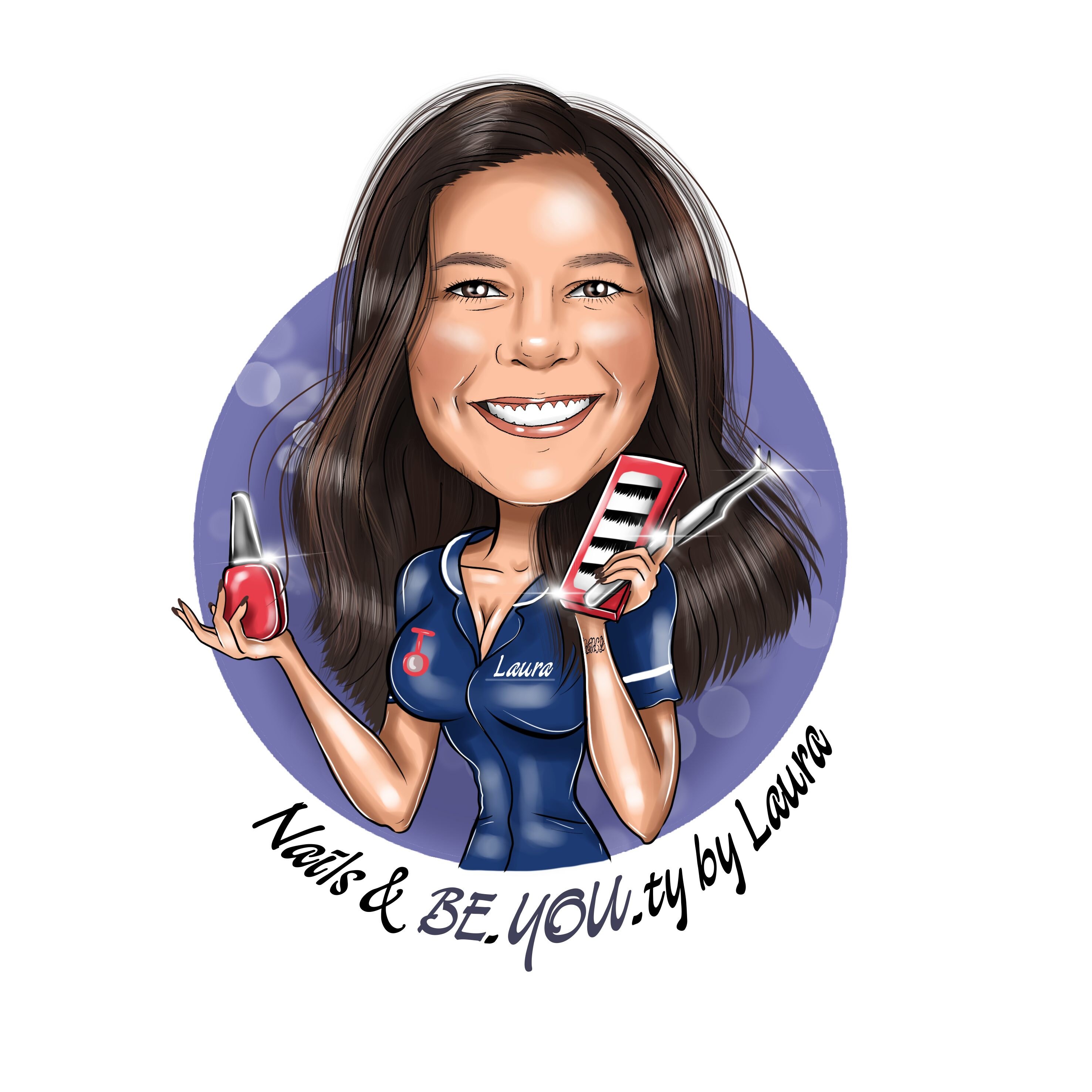 Lash Artist Logo Design custom cartoon portrait for your | Etsy