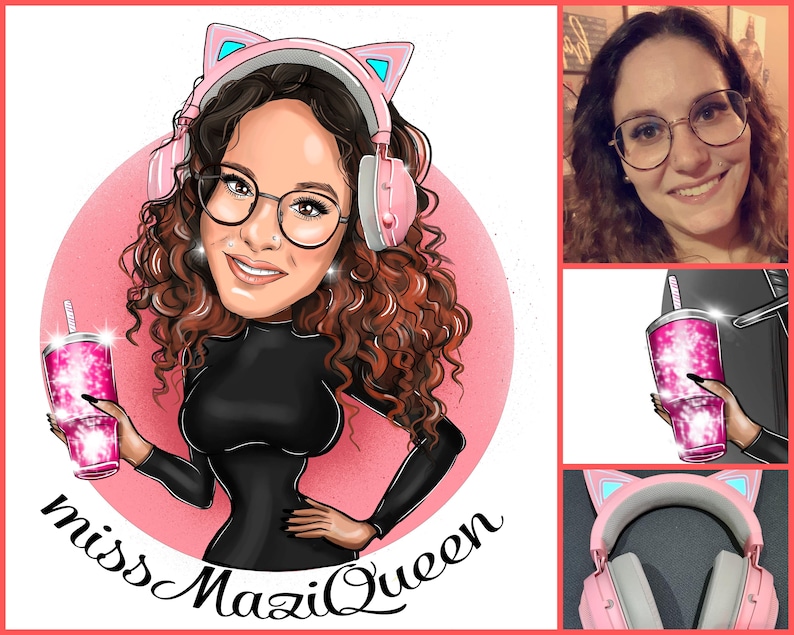 Tumbler Designer Logo - Custom Cartoon Portrait Logo for Your Business ...