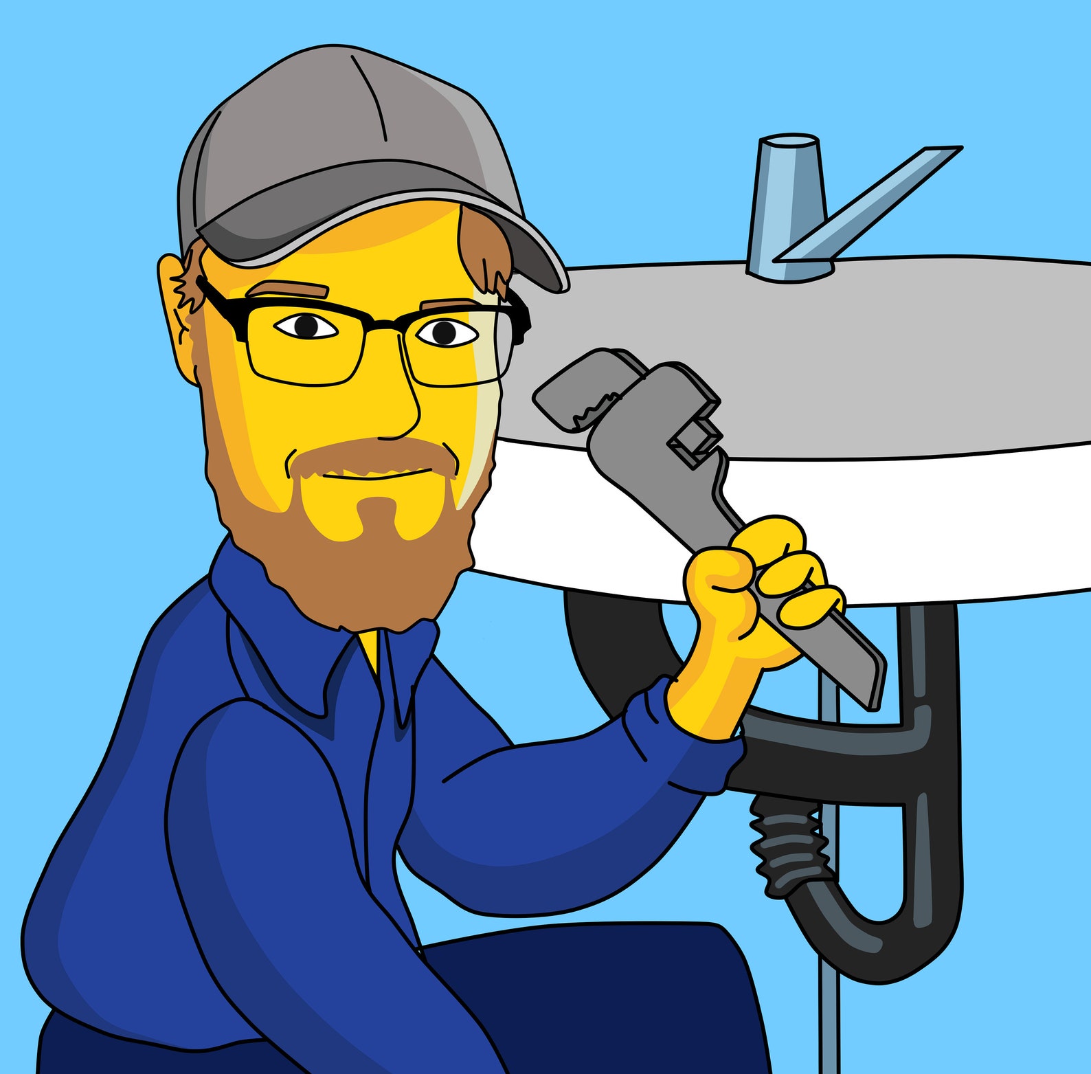 Plumber Gift Custom Portrait From Your Photo as Yellow - Etsy