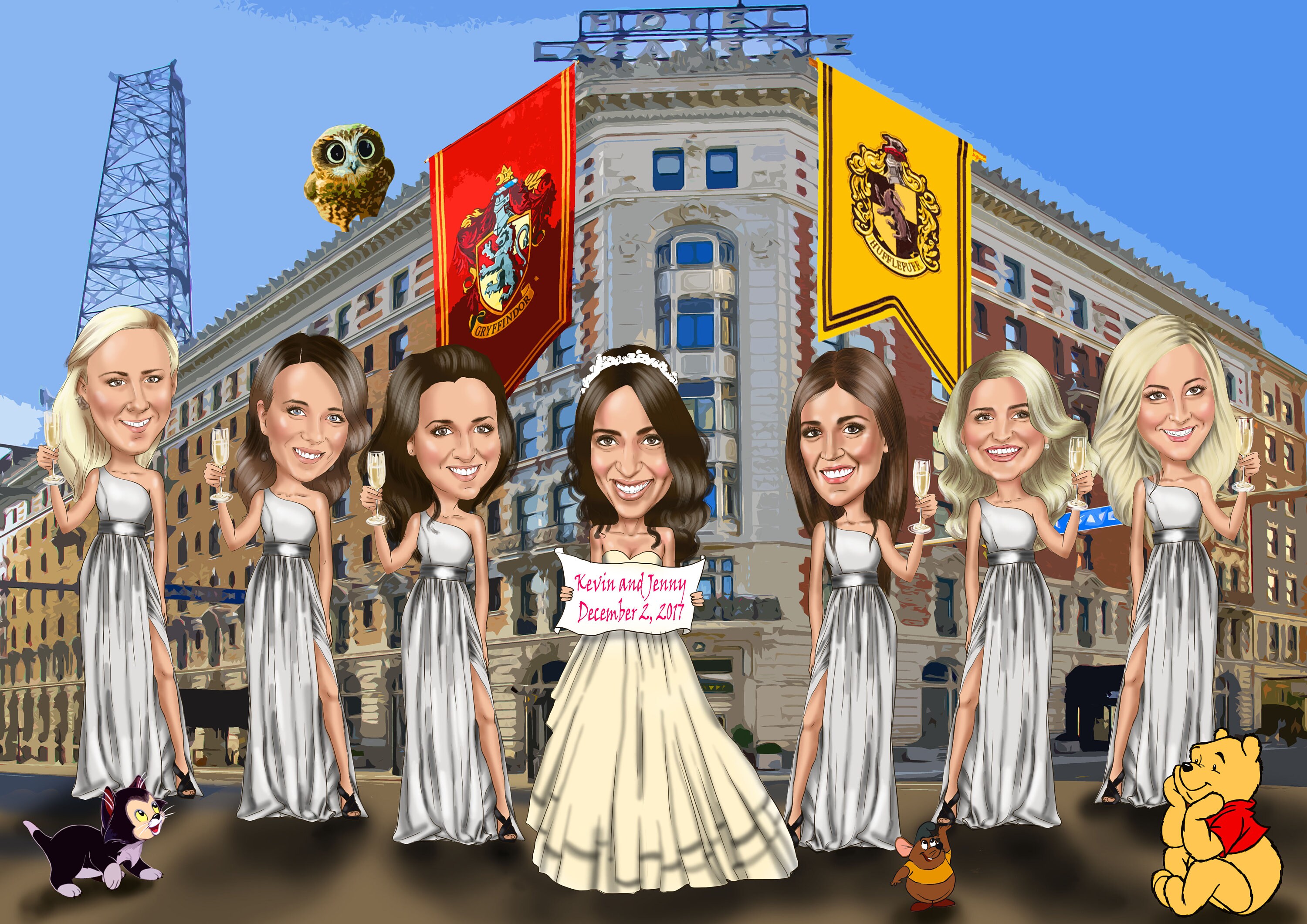 Bridesmaids Caricature Gifts / bride tribe caricature / team | Etsy