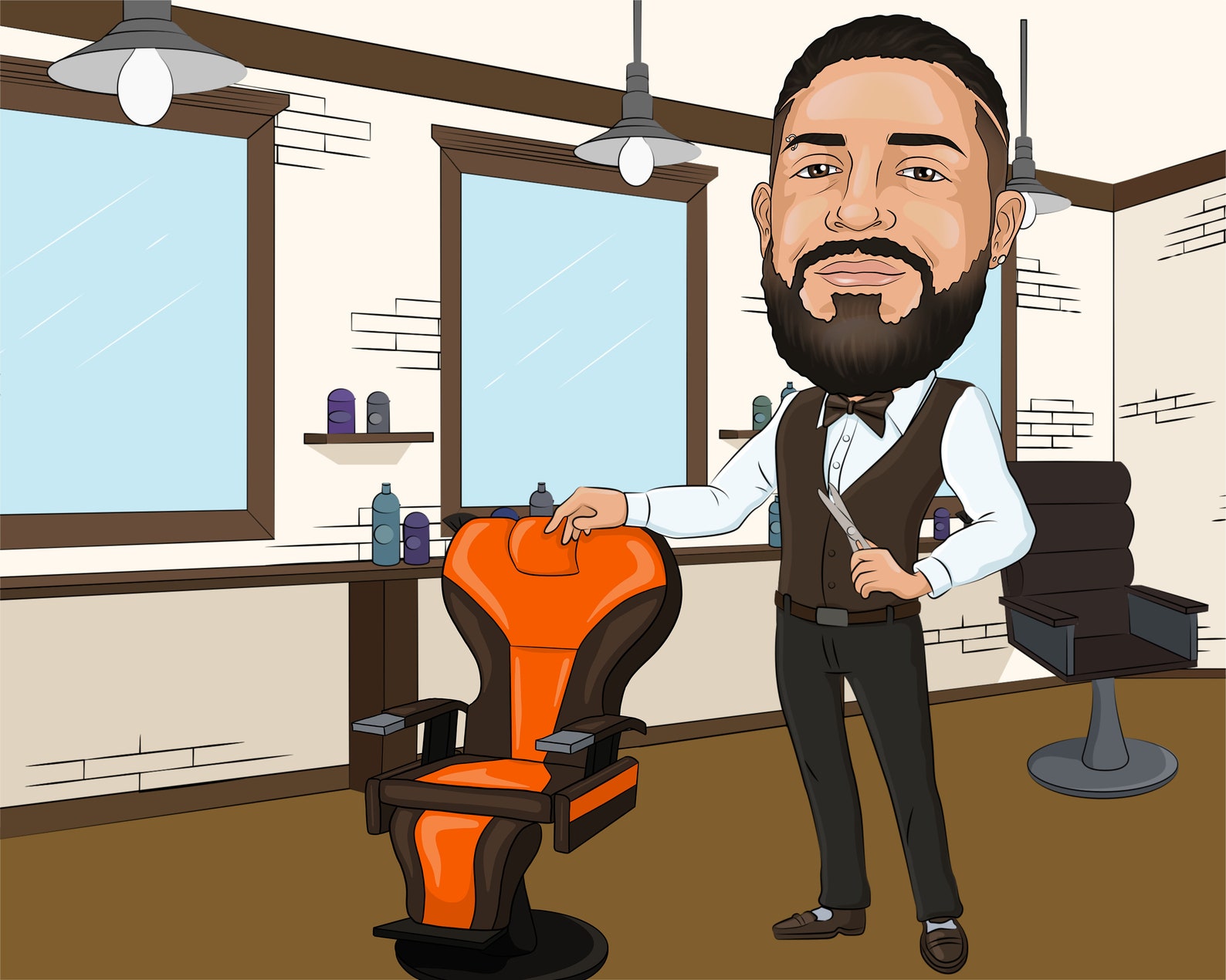 Barber Gift: Custom Cartoon Caricature Portrait (digital File) - Etsy